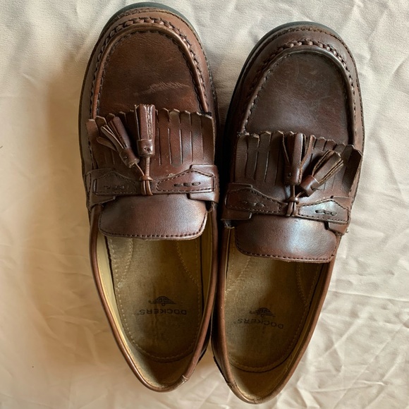 Dockers | Shoes | Dockers Brown Leather Tassel Loafers Size 5 Still In ...